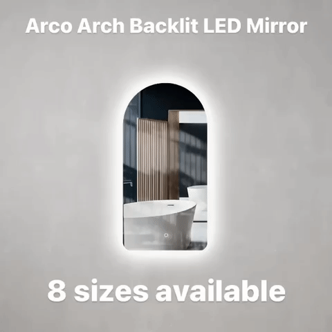 Arco Arch 1150mm x 1000mm Backlit LED Mirror with Polished Edge and De ...