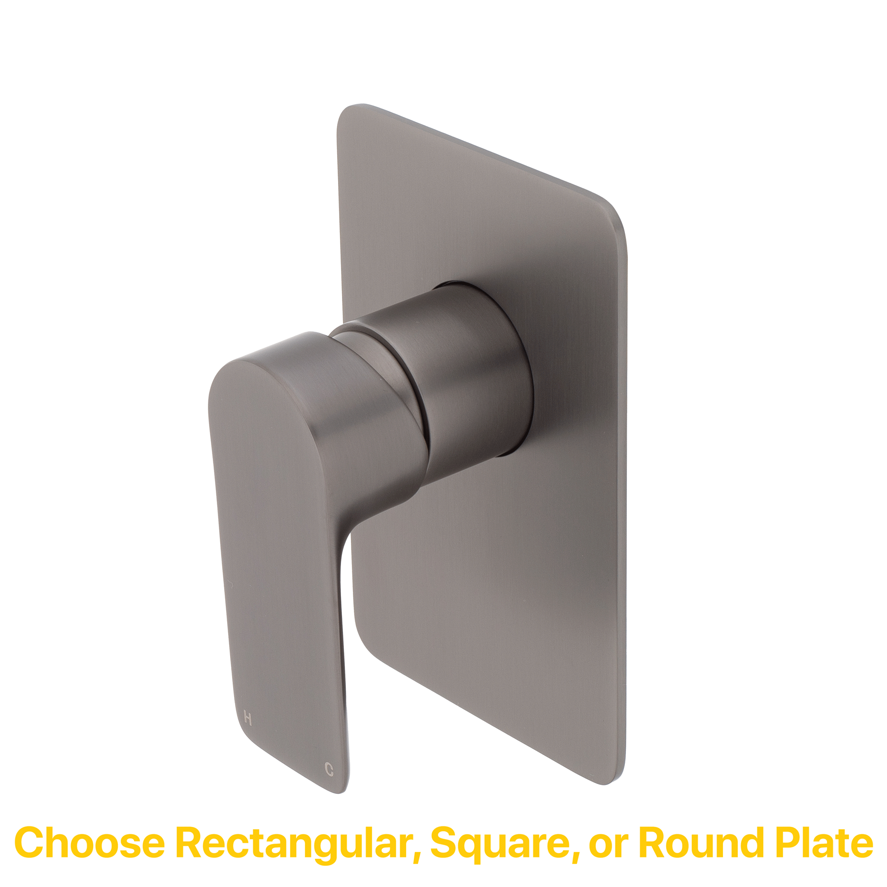 Jena Shower/ Bath Wall Mixer with Round Plates, Brushed Gunmetal – Enflair
