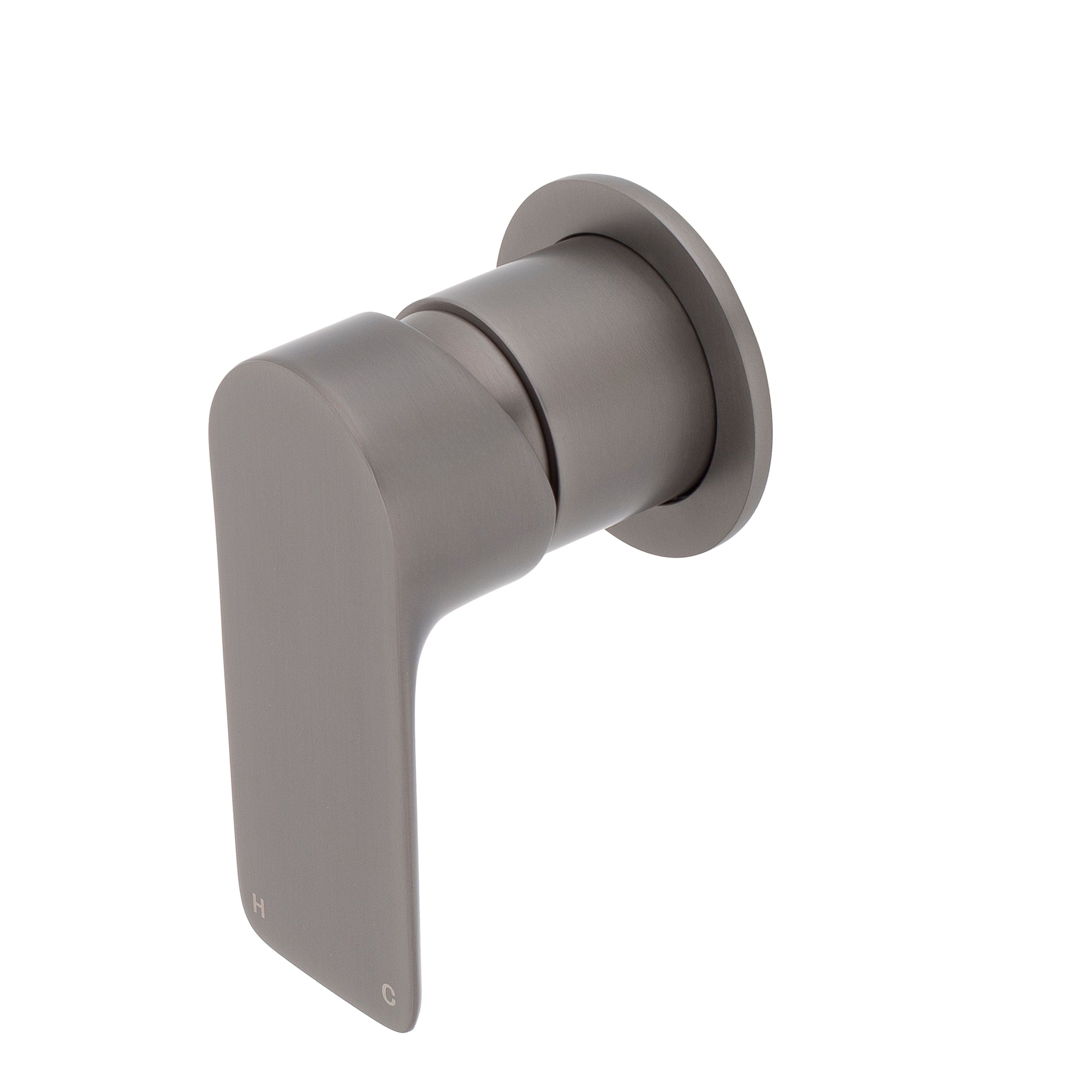 Jena Shower/ Bath Wall Mixer with Round Plates, Brushed Gunmetal – Enflair