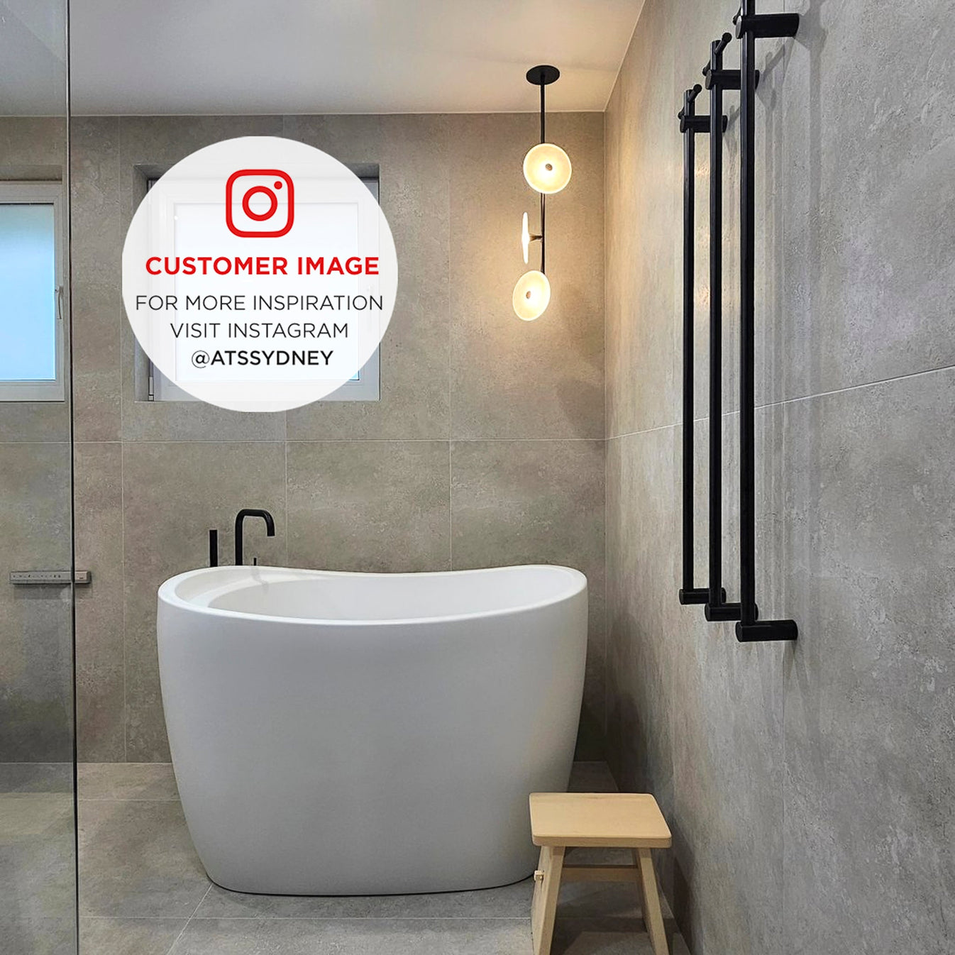 Ofuro 1200mm Extra Height Japanese Soaking Freestanding Bath with Seat ...