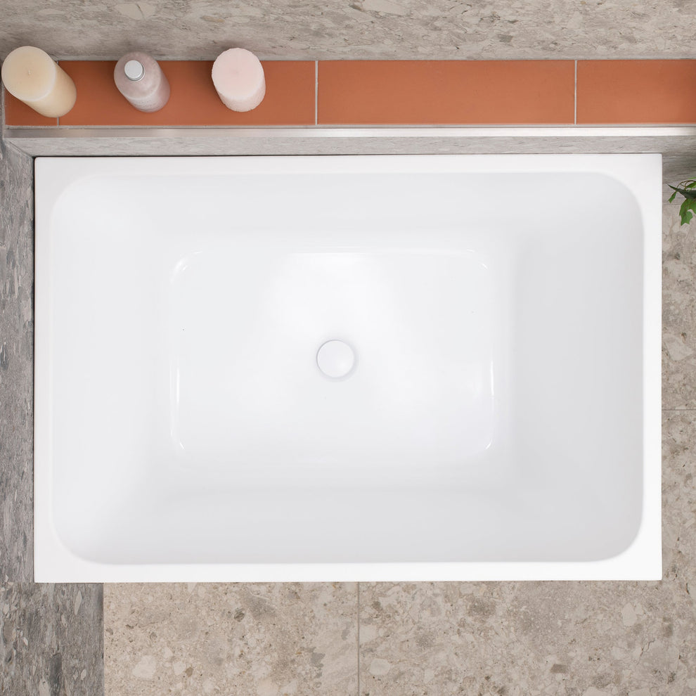 Cubix Extra Height 1000mm Japanese Soaking Bathtub, Matte White – Enflair