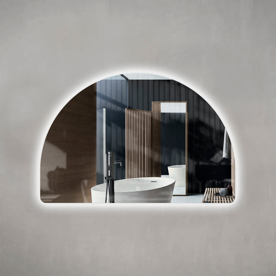 Arco Arch 1200mm x 800mm Backlit LED Mirror with Polished Edge and Dem ...