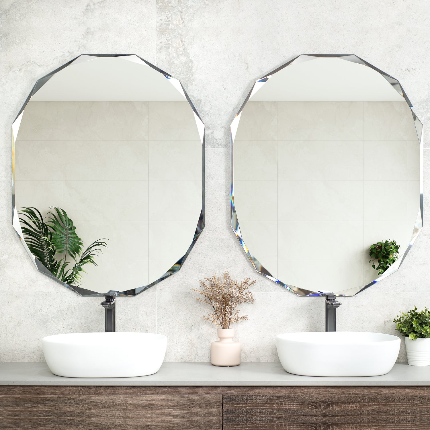 Classic Jewel 800mm x 1000mm Frameless Mirror with Jewelled Edge – Enflair