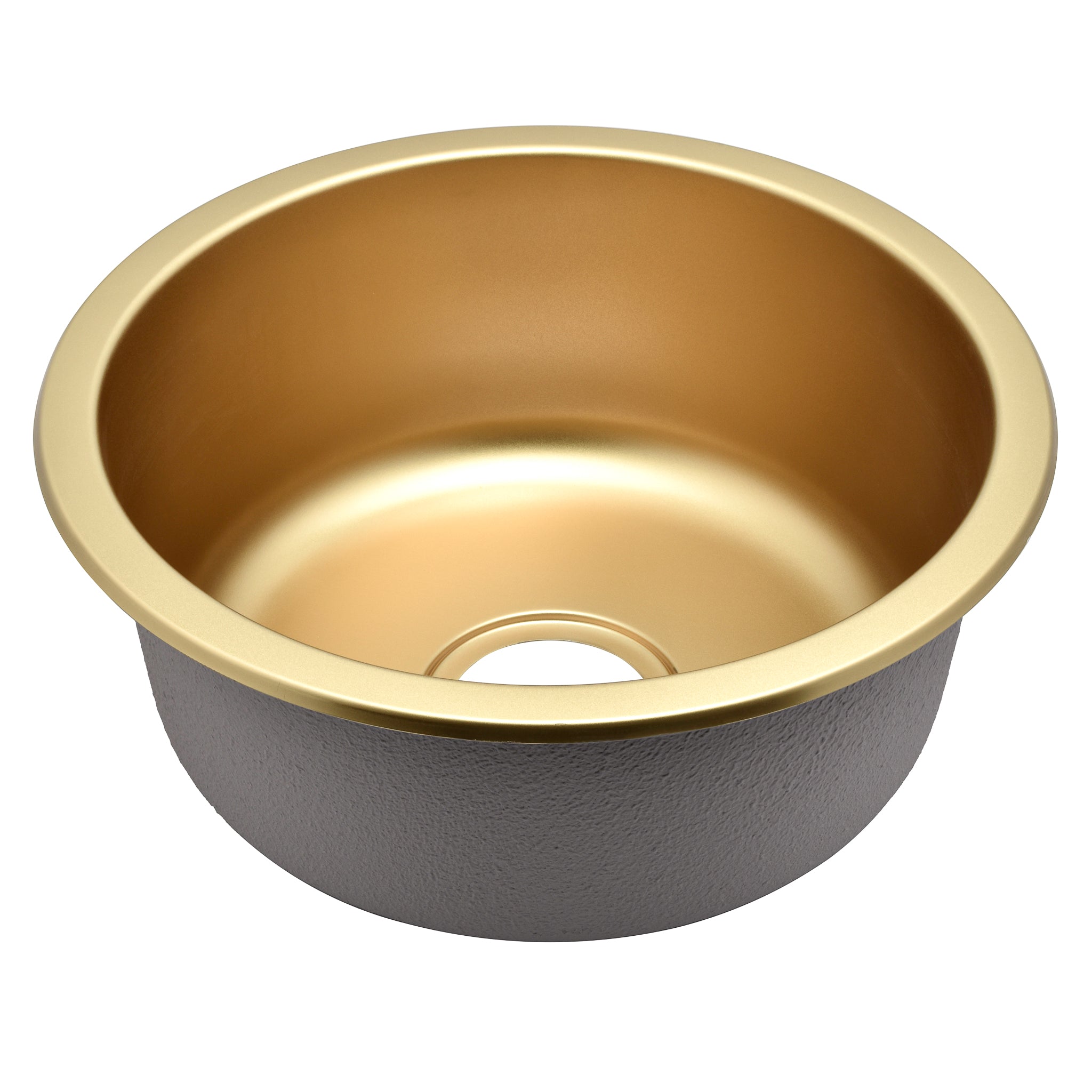 Radii Round 410mm x 180mm Stainless Steel Sink | Brushed Brass (gold ...