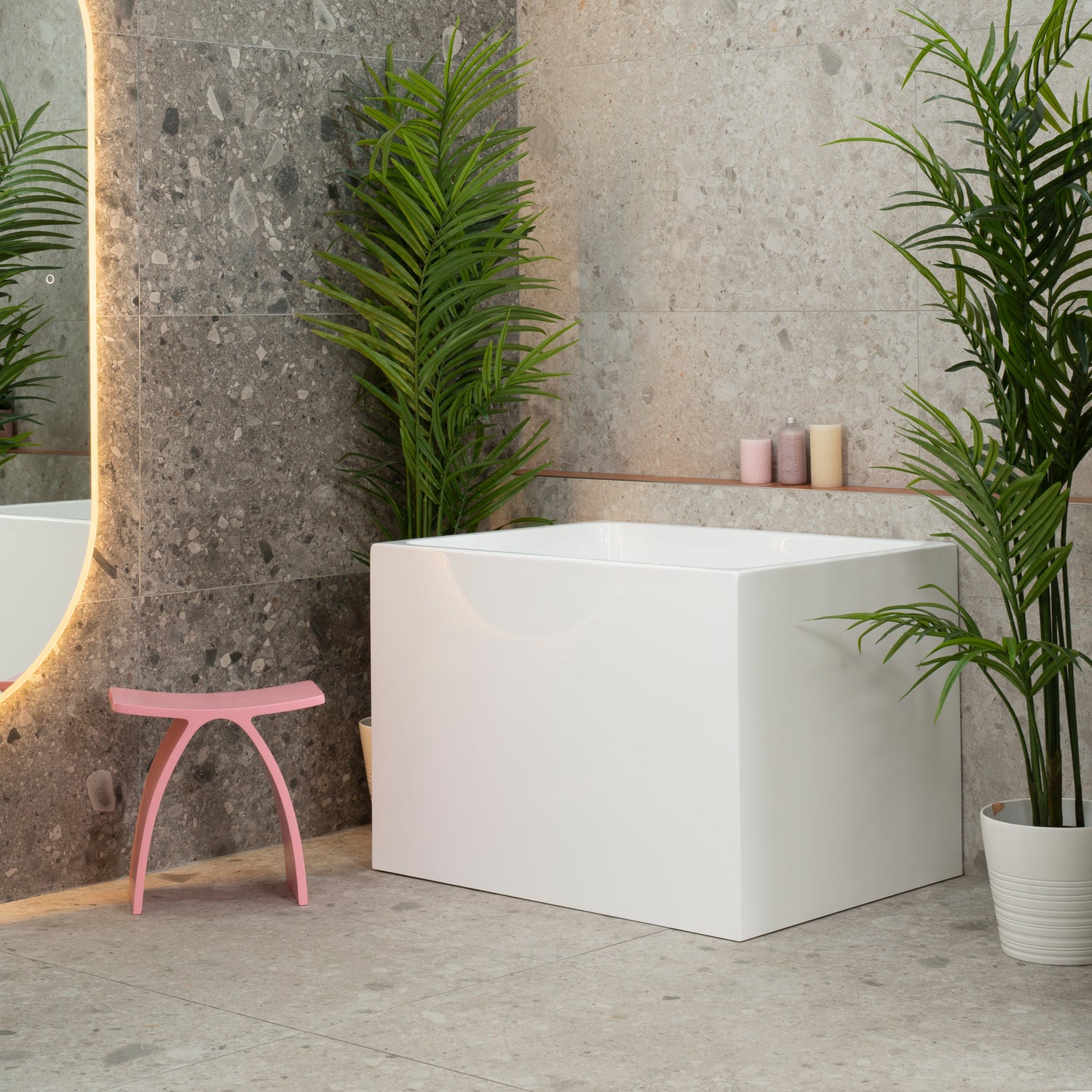 Hicube Multifit 1000mm Japanese Soaking Freestanding Bath, Gloss White ...